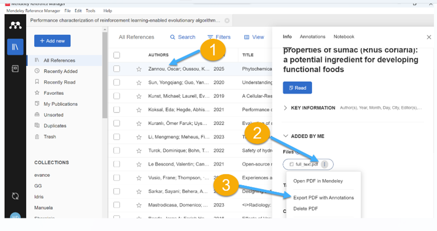 How do I export PDF and annotations in Mendeley Reference Manager ...