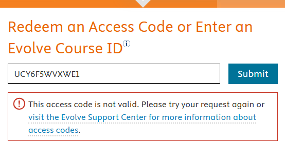 What to do if Custom Package / Bundle access code is invalid? - Evolve ...