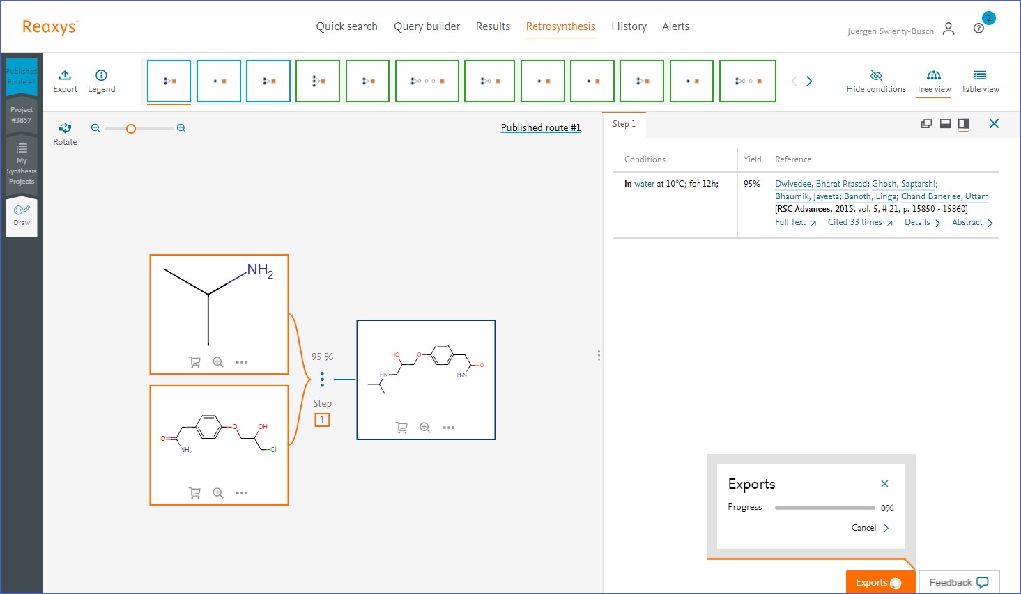 Retrosynthesis Workflow | Reaxys Support Center