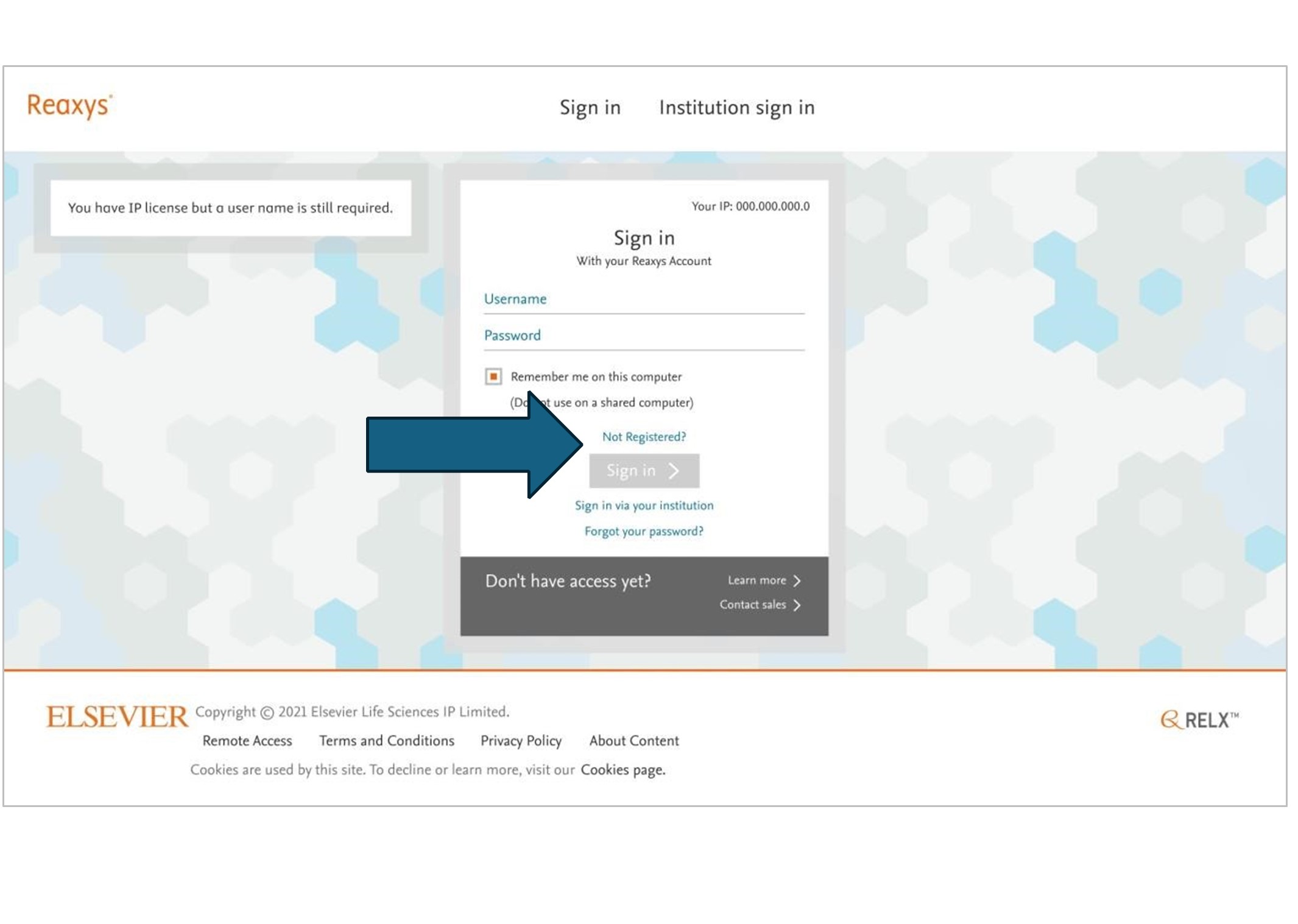 Required login: IP method access step by step - Reaxys Support Center
