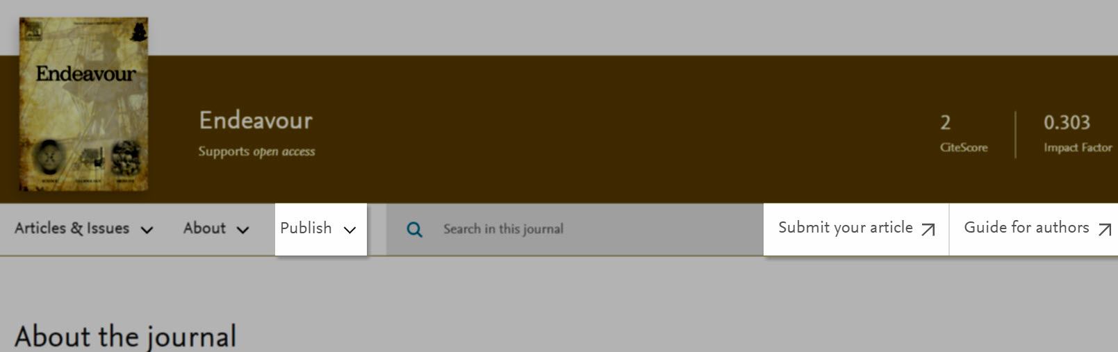 What can I do on a journal home page? - ScienceDirect Support Center