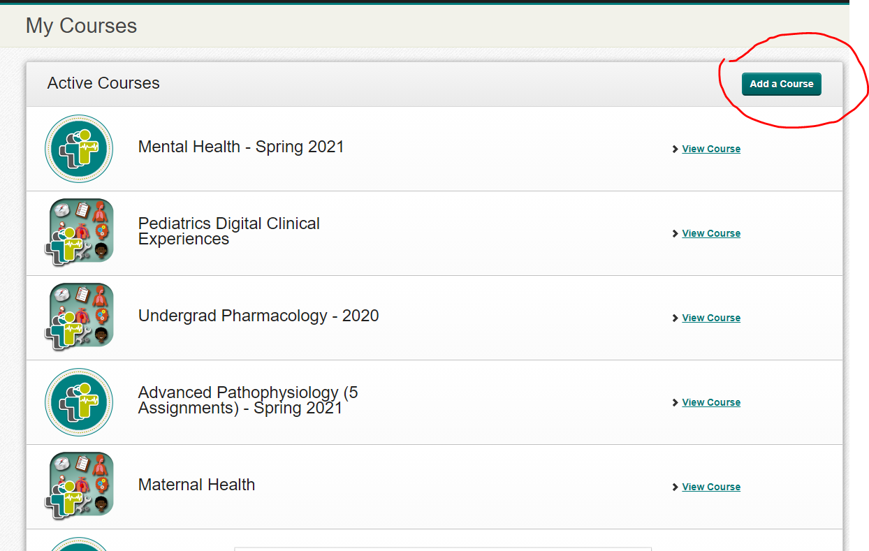 How do I add a new course to my account? - Shadow Health Support Center
