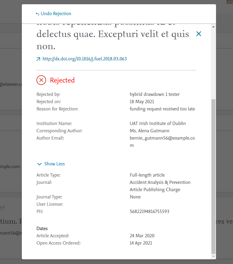 How can I check what the rejection reason was for a previous request ...