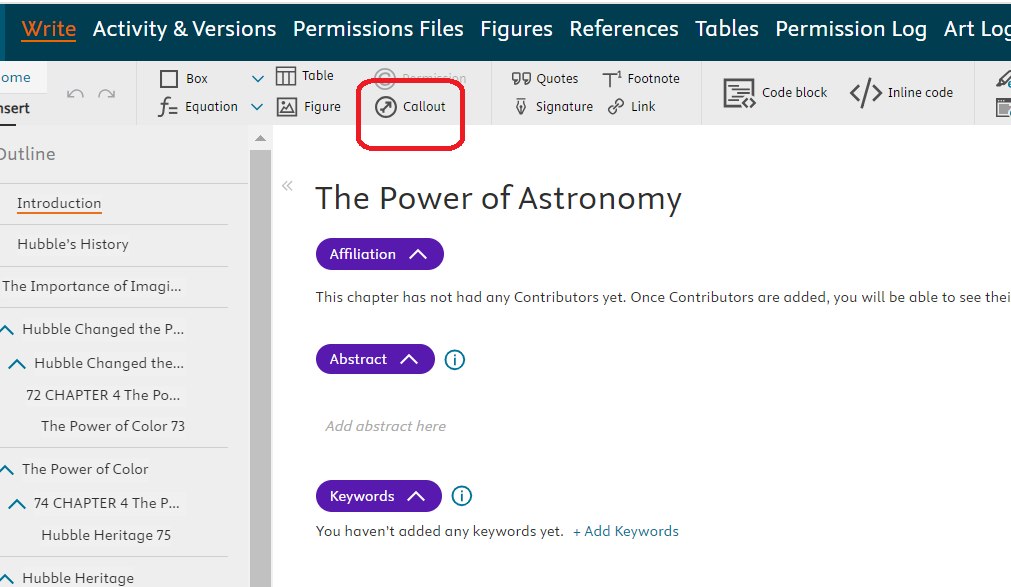 What are callouts/how can I number items in my text - Journal Article ...