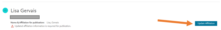 How do I update my affiliation? - Journal Article Publishing Support Center