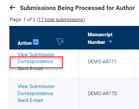 How can I view past correspondence in Editorial Manager? - Journal ...