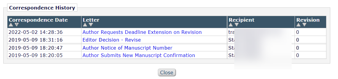 How can I view past correspondence in Editorial Manager? | Journal ...