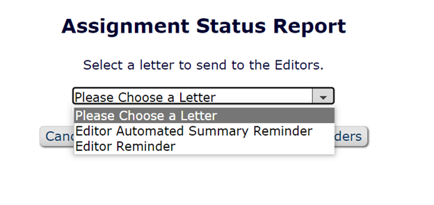 How do I run the Assignment Status Report in Editorial Manager ...