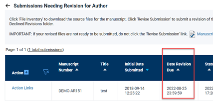 Could you extend the due date of my revision? - Journal Article ...