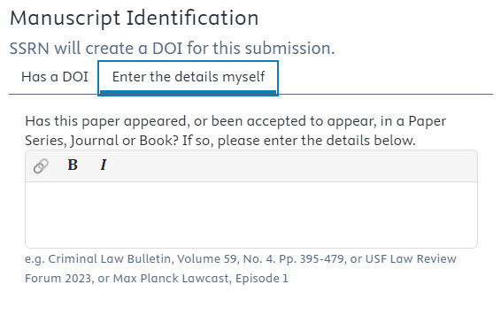 How do I add a DOI referencing another version of my paper? - Mendeley ...